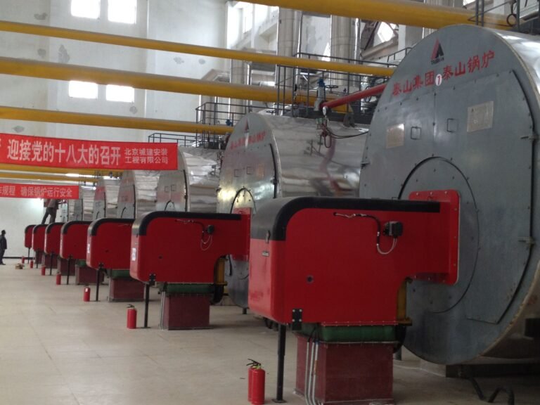 What are the key safety features included in the industrial boiler design?